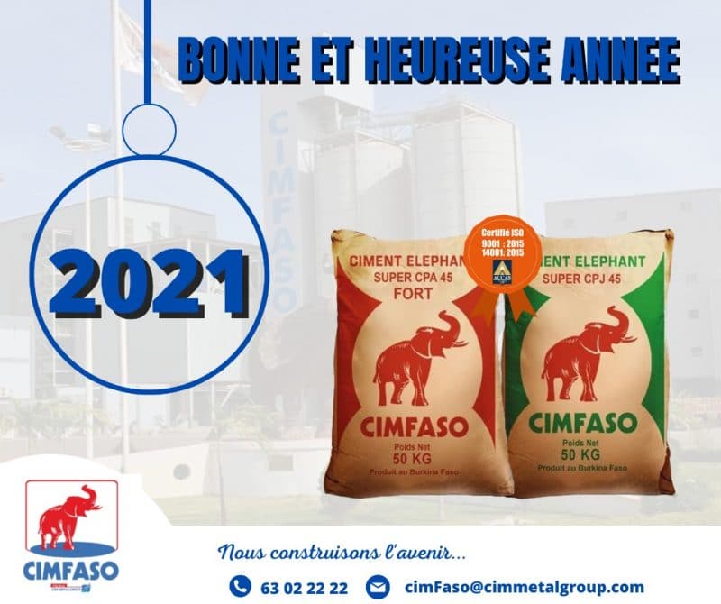 CIMFASO vous souhaite une très bonne année 2021! - CIMMETALGROUP